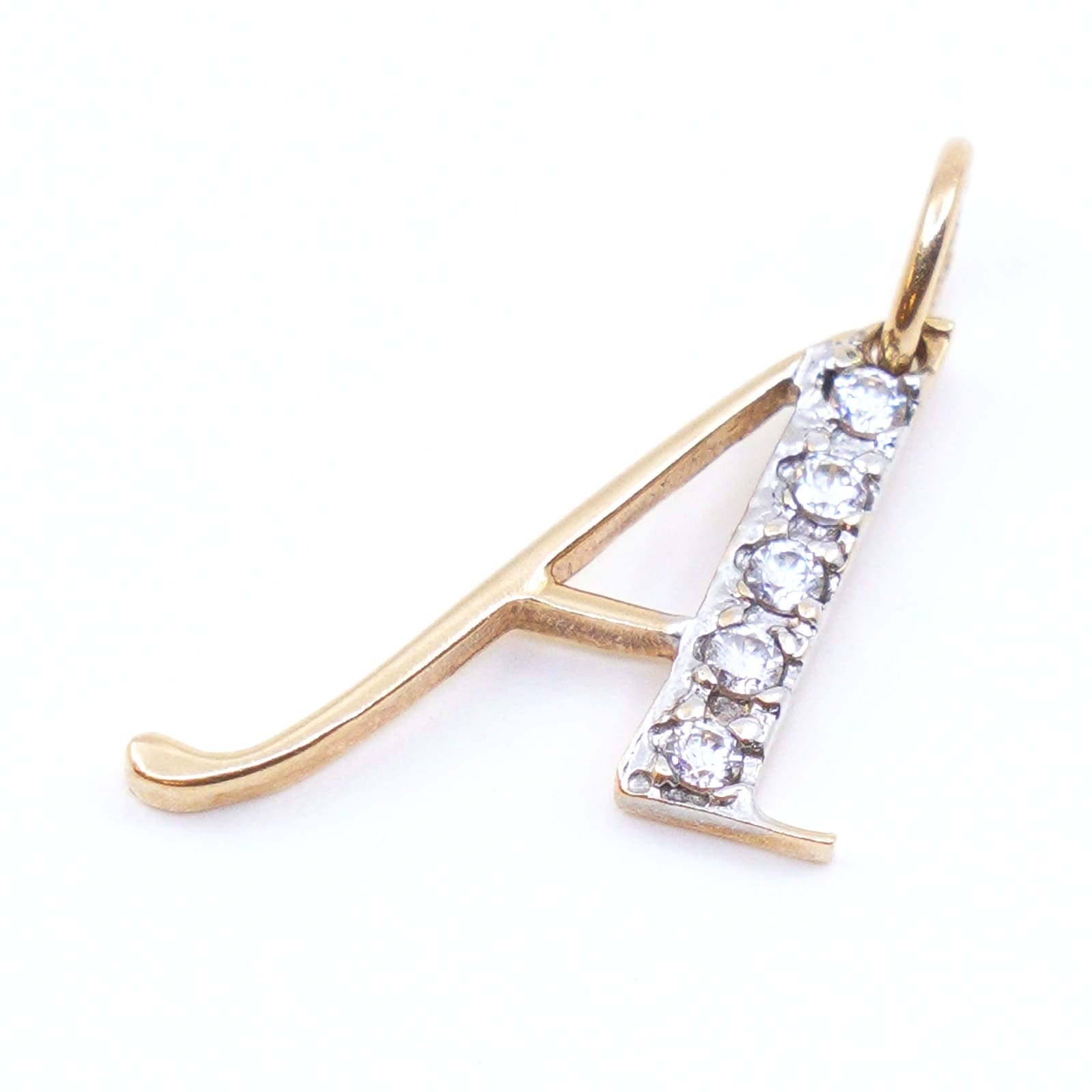 Hänge/berlock Bokstav “A” Guld 18K 0,6g Bredd 13mm Höjd 19mm med stenar
