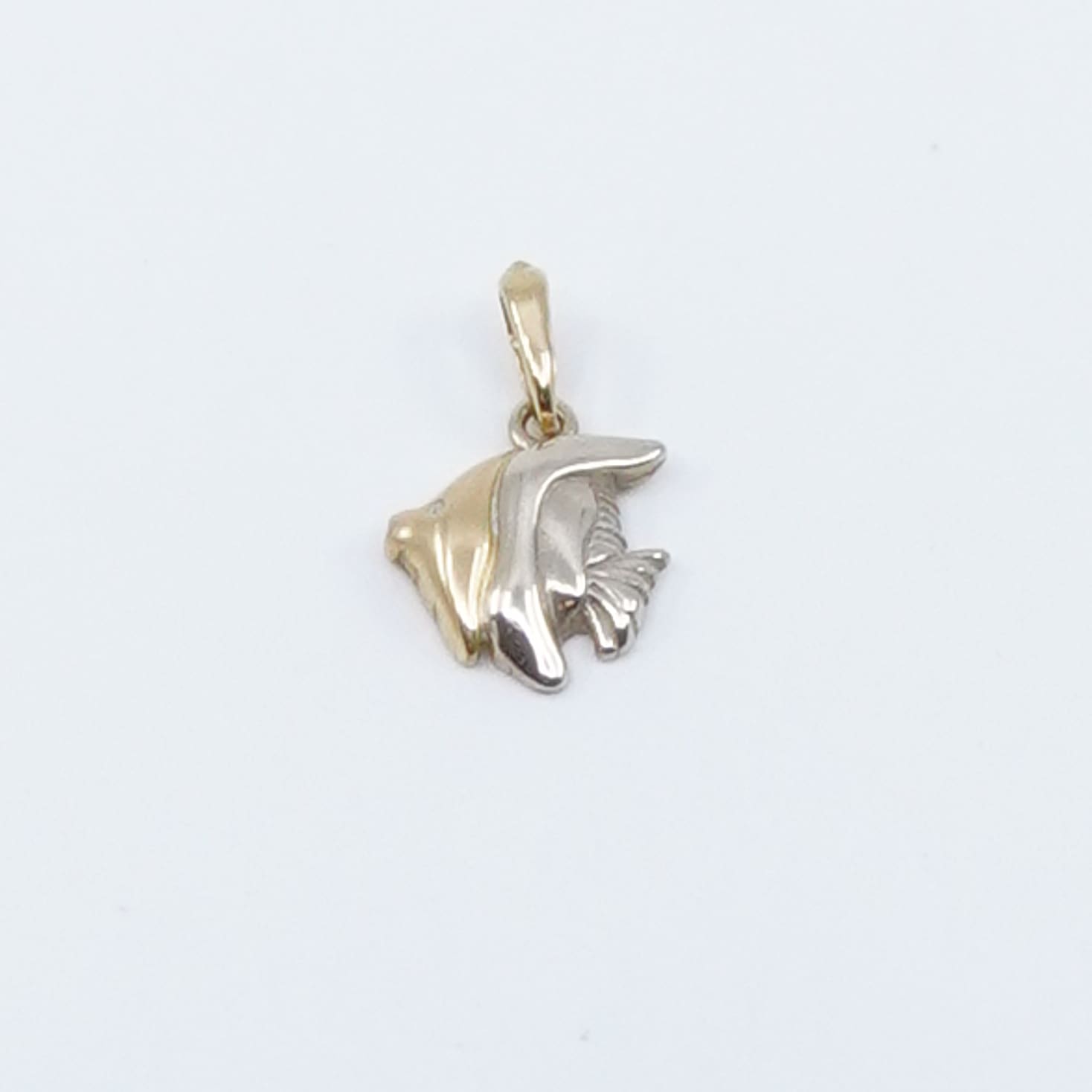 Hänge/berlock fisk, tvåfärgad Guld 18K 2g Bredd 13mm Höjd 21mm