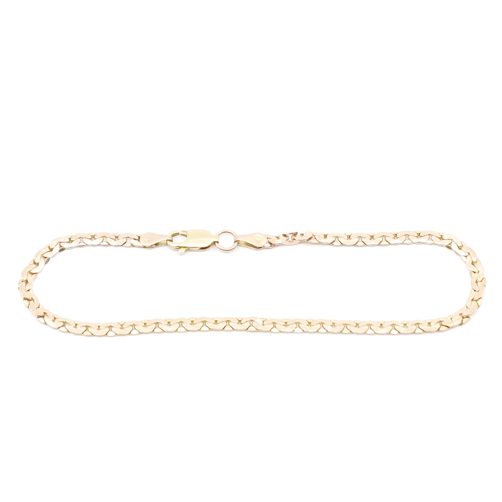 Armband manglad Ankar ihåligt Guld 14K 2,3g Längd 19,5cm Bredd 3mm